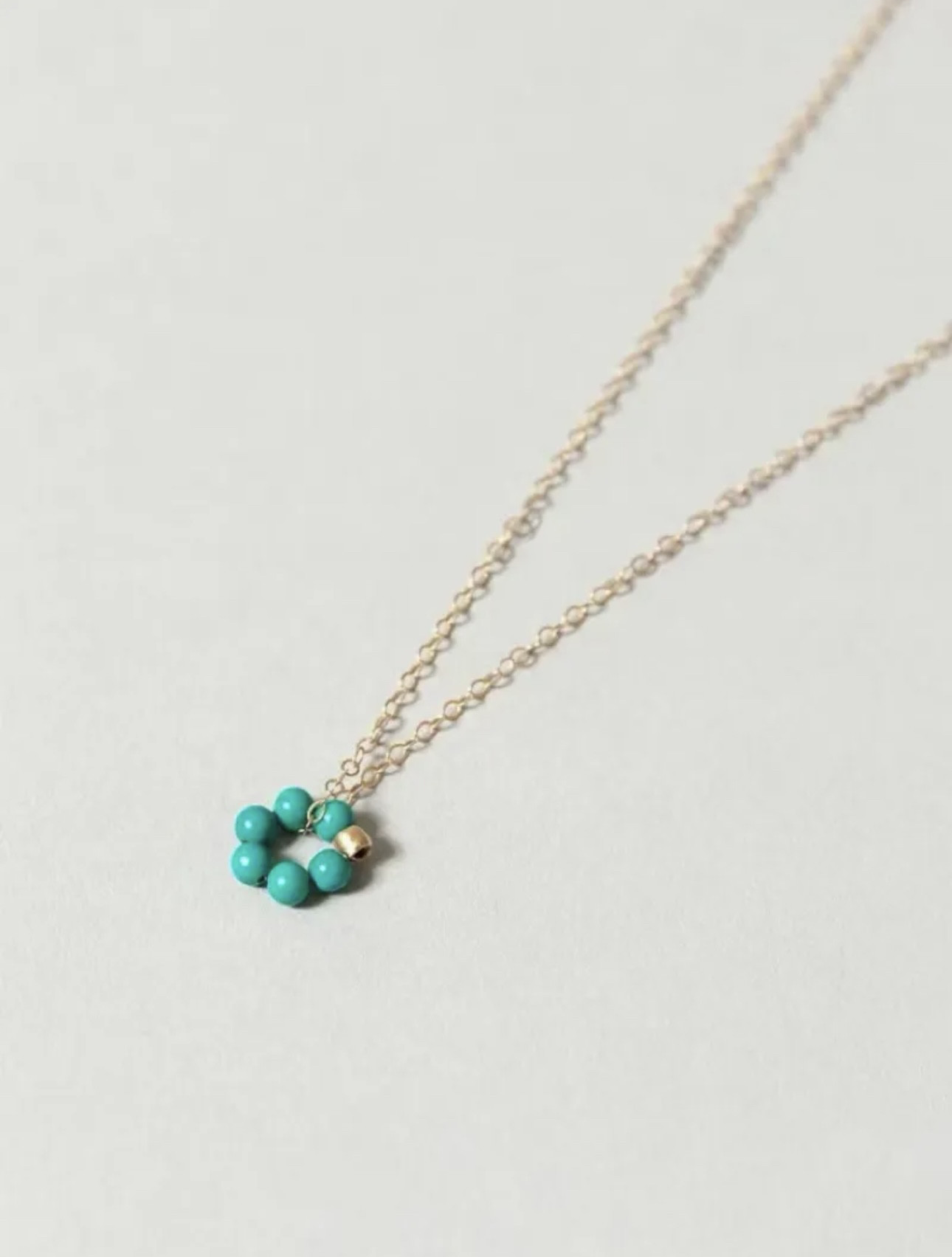 MINI BLOOM 美国进口14K金绿松石项链