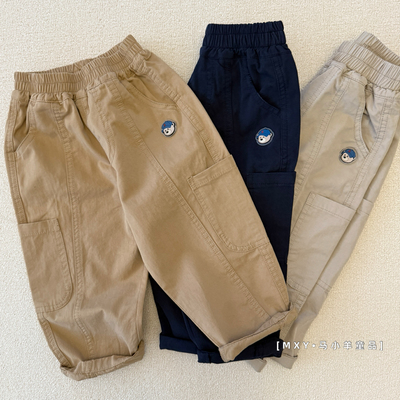 儿童26春款儿童长裤直筒裤小熊裤