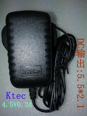 KSAA0450030W Ktec 4.5V0.3A开关电源乐器适配器DC为5.5*2.1