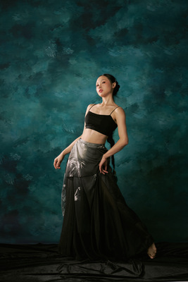 SOSO佳多片开叉国风爵士舞蹈腰纱