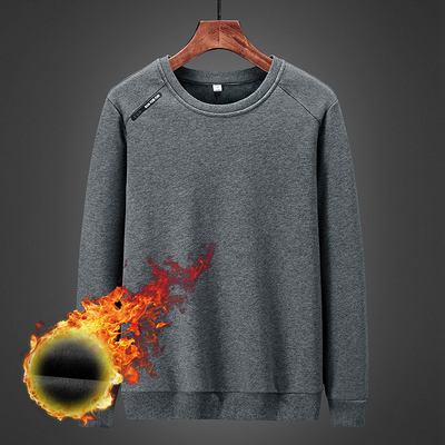 秋冬男时尚休闲卫衣加绒保暖套头