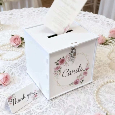 婚礼卡片盒礼金盒婚庆装饰签到留言祝福卡存钱罐带锁个性化收纳箱