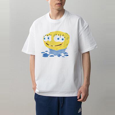 数码直喷 SpongeBob SquarePants海绵宝宝动漫短袖T恤男女情侣