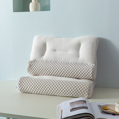 多功能针织棉空气层枕头分区护颈枕可水洗睡眠家用按摩枕芯