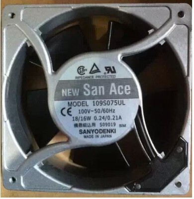 109S075UL 100V原装正品日本三洋SANYO 18/16W120*120*38铝框风机