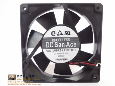 三洋 12025 12V 0.52A 109R1212H1011 12CM 2线机箱 电源散热风扇