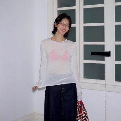 「春季上新」68hours 天丝亚麻透视打底衫T恤女