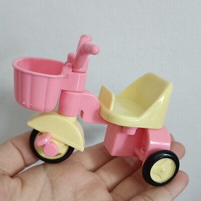 Takara1997多美 迷你丽佳娃娃配件 mini licca小丽佳三轮车脚踏车