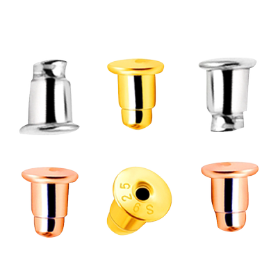 纯银镀18k后塞配件防掉耳堵