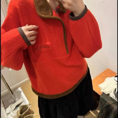 卫衣设计感半拉链上衣女