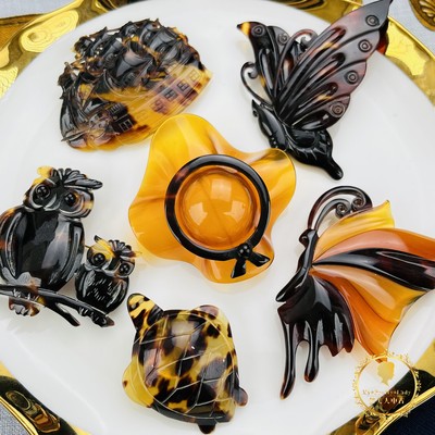 猫头鹰胸针日本特产鳖甲