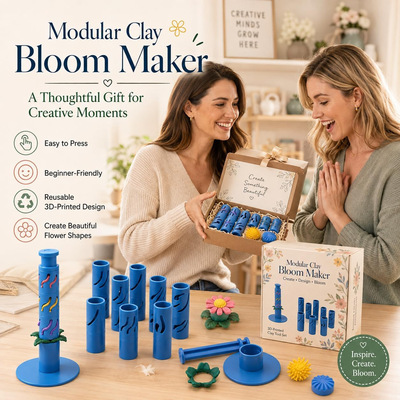 出口订单跨境新品Clay Flower Shaper 3D打印模块化粘土花朵成型