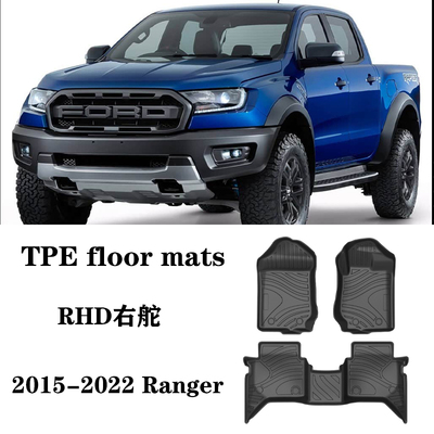 FORD RANGER小猛禽RAPTOR右舵肽港驾TPE脚垫防水环保橡胶T7 T8 T9