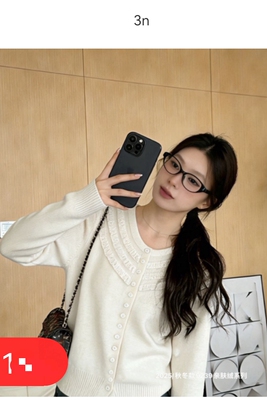 3NUX2026春新款韩版简约百搭显瘦高品质休闲圆领毛衣外套针织衫