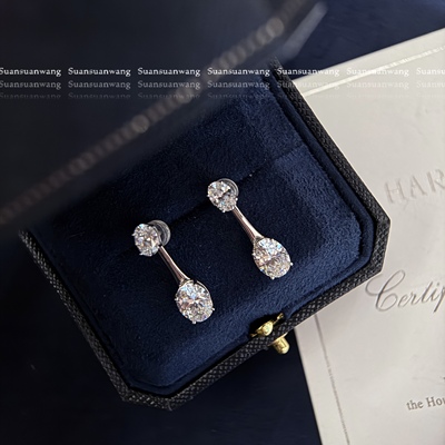 简约不基础·双蛋形镶钻两戴耳钉