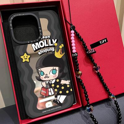 C家甜酷少女波浪莫莉MOLLY猫咪适用iphone16pro手机壳15promax17苹果14镜面MagSafe磁吸13日系12卡通11可爱