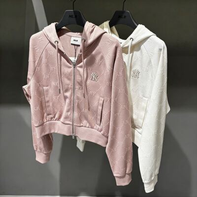 MLB女外套NY钻石老花拉链卫衣