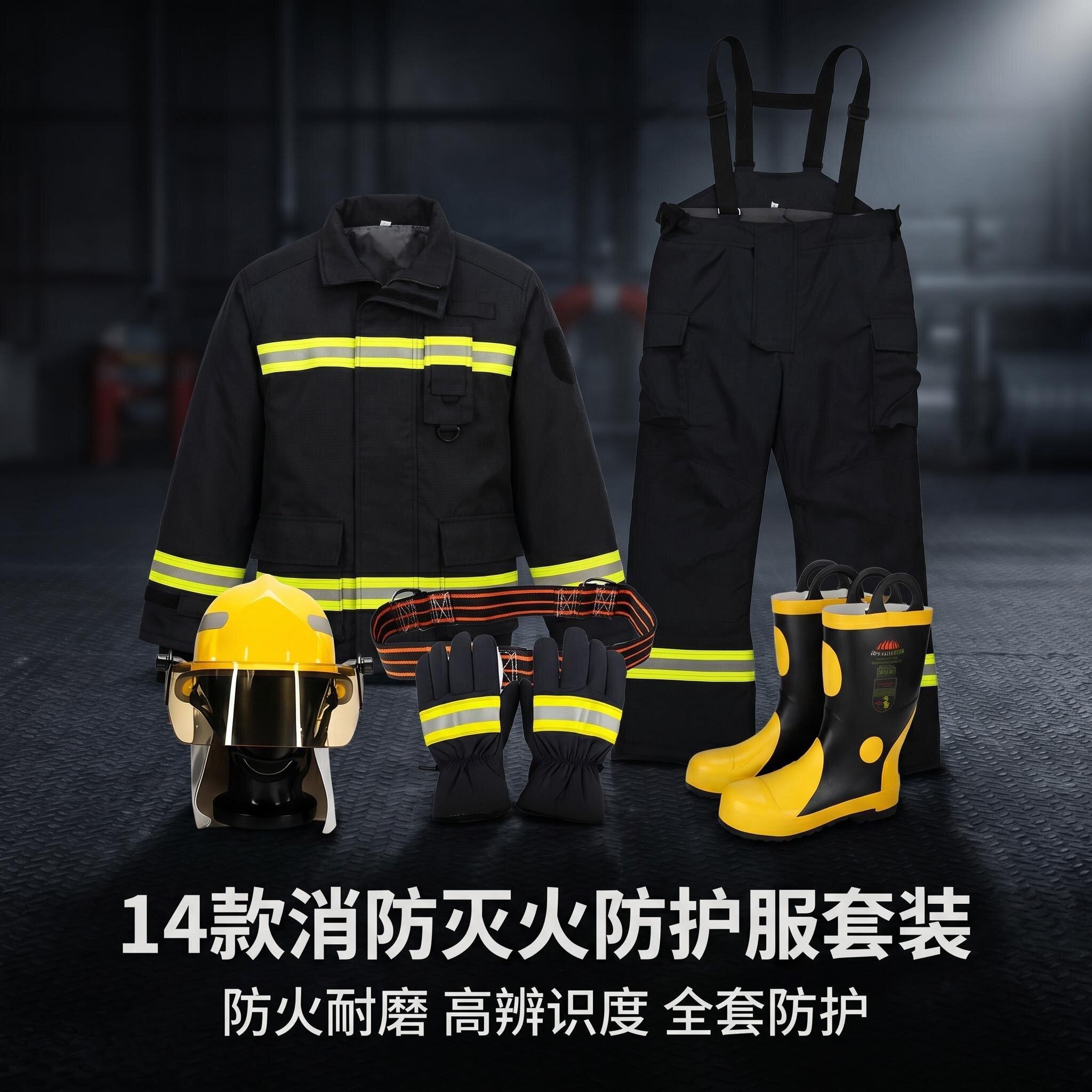 消防14款消防战斗服装消防训练演习17款防护灭火服装微型站消防服