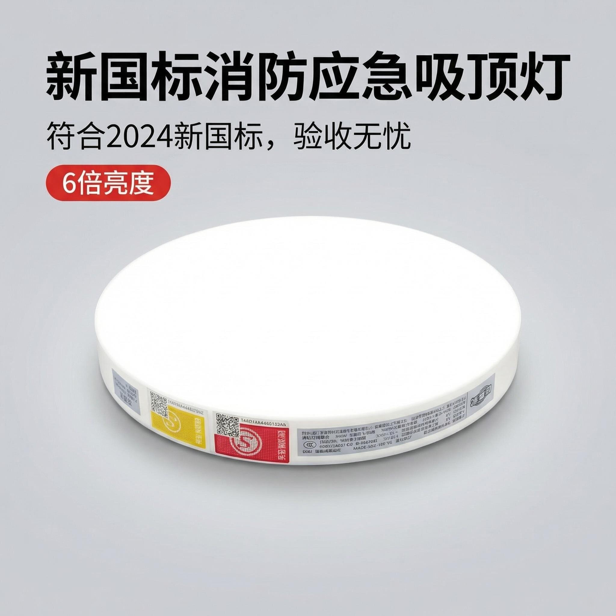 IP65新国标消防应急吸顶灯照明灯具物业楼道走廊室内消防停电照明