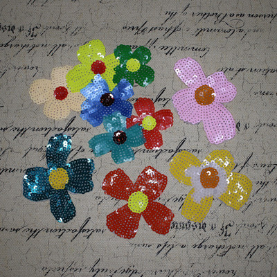 2016新款补丁布贴花朵t恤手工diy