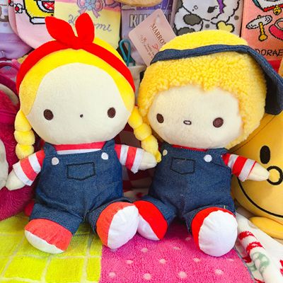 出口玩偶公仔玩具中古Patty &Jimmy棒球服背带裤可爱摆件毛绒娃娃