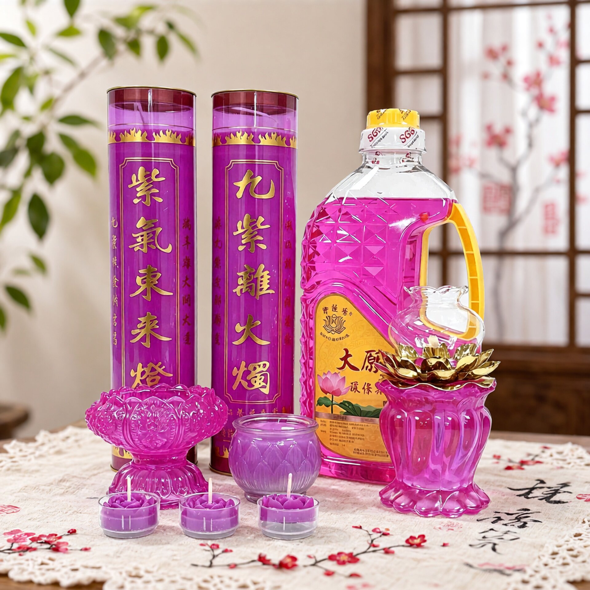 九紫离火酥油灯紫气东来香薰蜡烛供佛蜡烛家用无烟佛堂蜡烛摆件