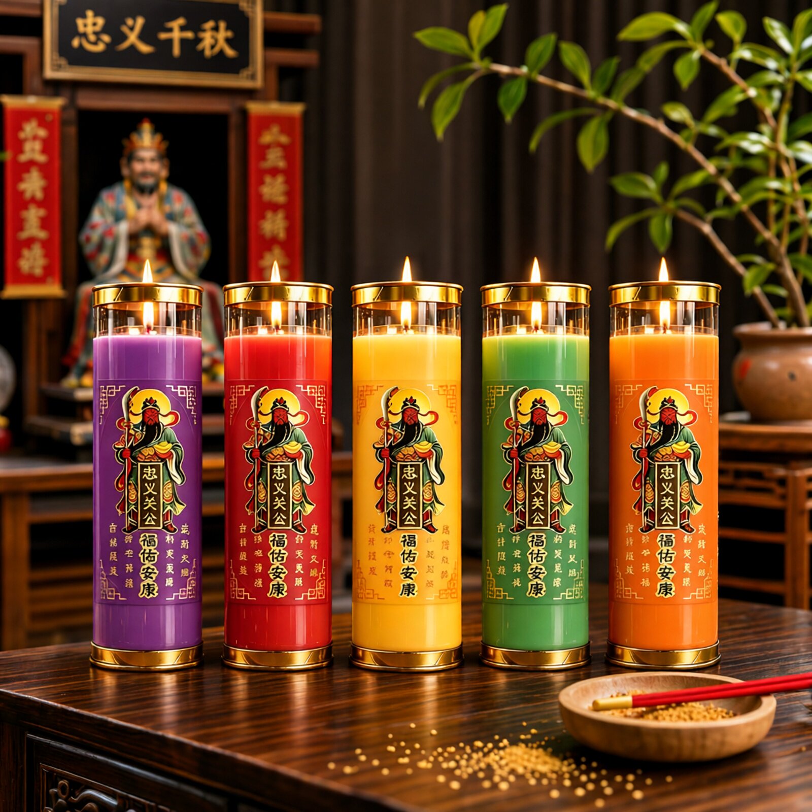 五月十三礼奉关圣帝君酥油斗烛商铺居家关公蜡烛供灯供佛蜡烛家用