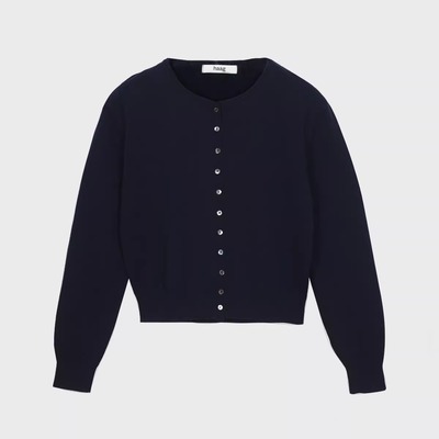 韩国haag棉纽扣轻薄春季编制开衫