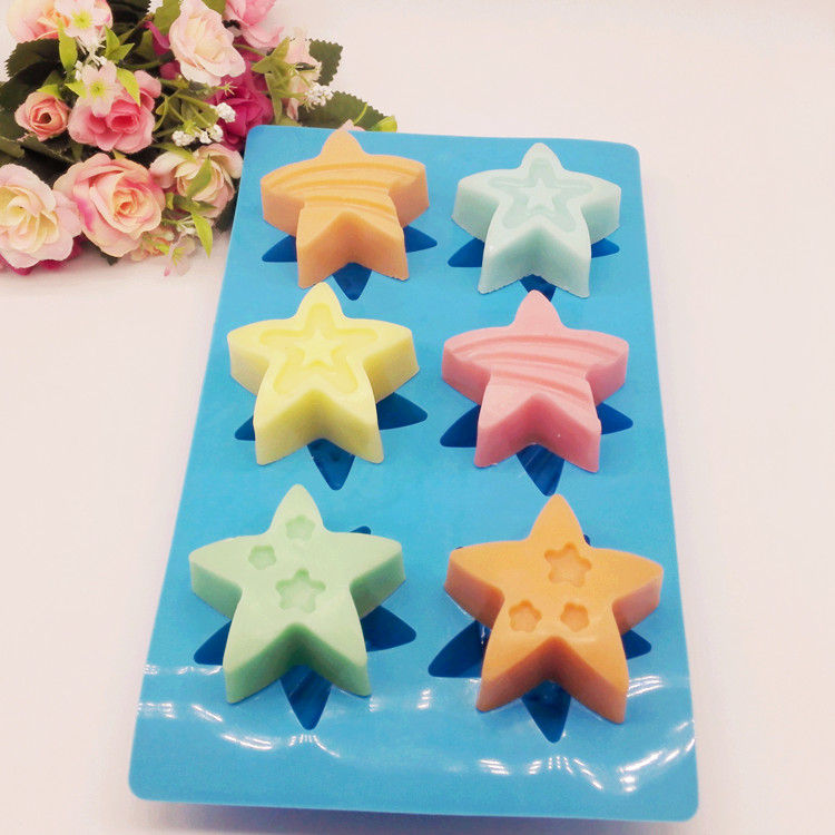 手工皂模具DIY自制肥皂香皂材料工具硅胶模型星星五角星70克
