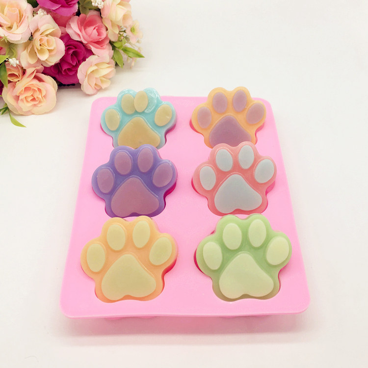 手工皂模具DIY自制香皂材料硅胶模型猫爪脚丫子巧克力饼干模30克