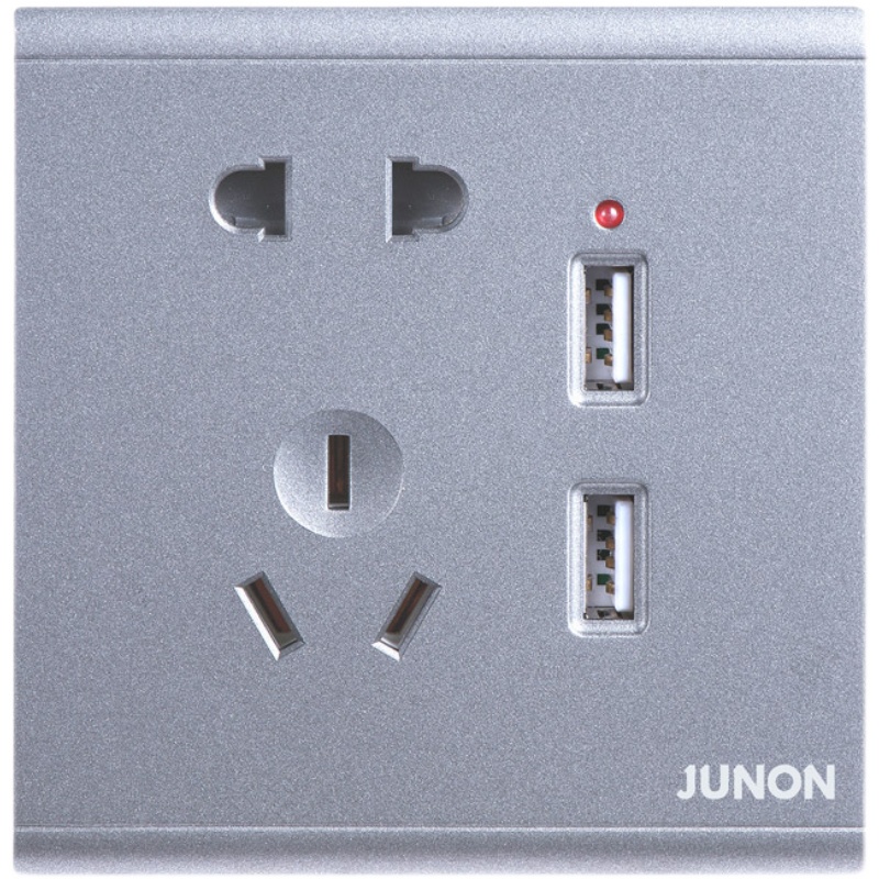 俊朗天悦开关插座无边框佛山JUNON旗舰正品哑砂灰色大板暗装套餐_虎窝淘