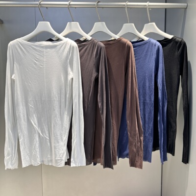 MACQNF正品2026春新款时尚百搭休闲显瘦薄款长袖打底T恤女MQ23068