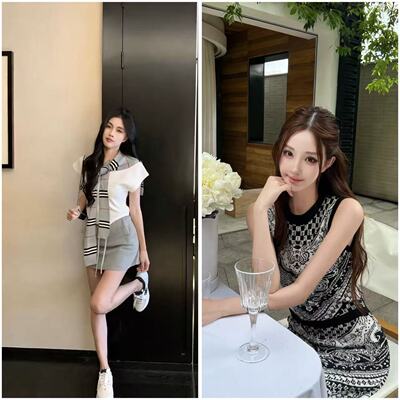 【C001-C200】XX春夏百搭连衣裙针织设计师款高定女装时尚