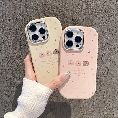 小众不撞款马卡龙色可爱小熊壳