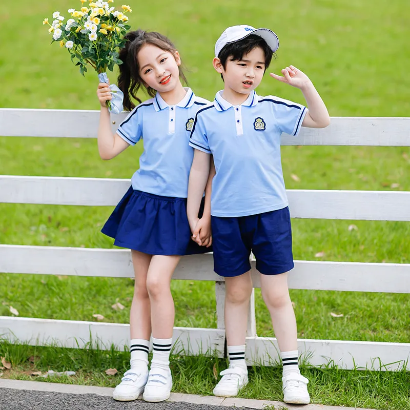 儿童班服夏季运动风幼儿园园服小校服夏装学院风毕业套装