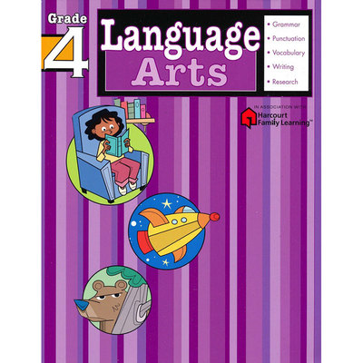 美国小学英语教辅四年级 哈考特家庭学习语言艺术专项训练 Language Arts: Grade 4 Harcourt Family Learning英文原版进口书