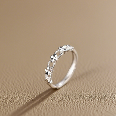 999纯银四叶草元素戒指轻奢爆款