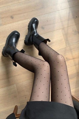 小香风波点连裤20D丝袜