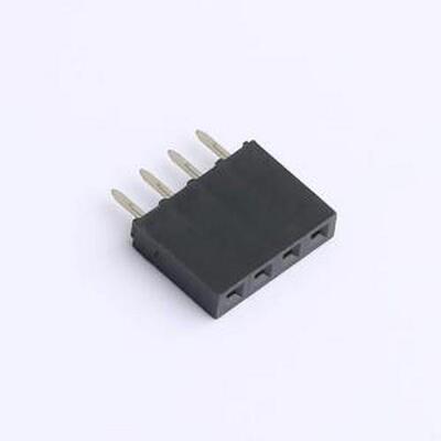 DS1023-01-1x4SF11 排母 1x4P 间距:2.54mm 黑色 插件,P=2.54mm