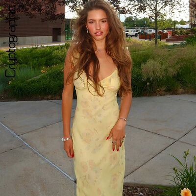 Cryptographic Summer Floral Print Plunge Maxi Dress Outfits