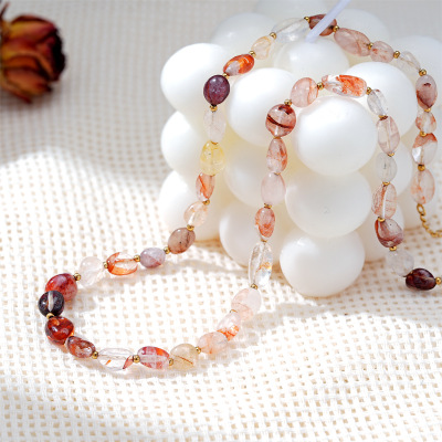 Necklace, Gold-Tone, Natural Stone, Beaded, Natural