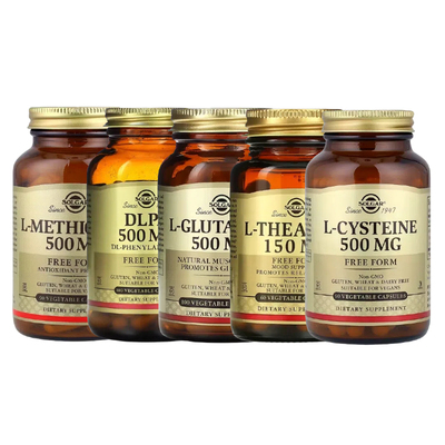 Solgar必需氨基酸复合L-左旋半胱精茶蛋酪甘赖牛磺硫辛氨酸游离态