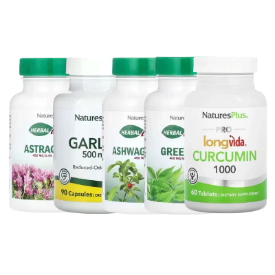 NaturesPlus姜黄素Biorutin生物类黄酮芦丁Garlite大蒜乳香芪绿茶