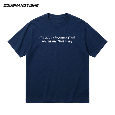 小众英文slogan纯棉男女短袖T恤