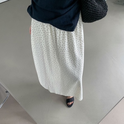 aboutmoon2025夏季波点半身裙女
