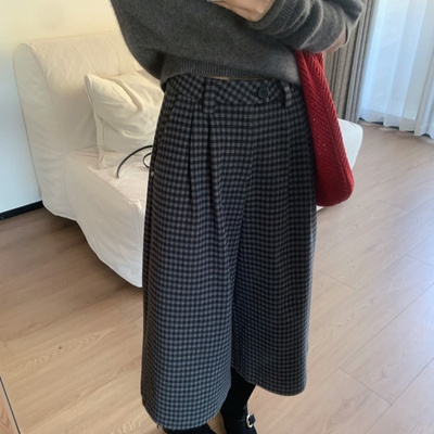 aboutmoon春秋季呢料七等休闲裤