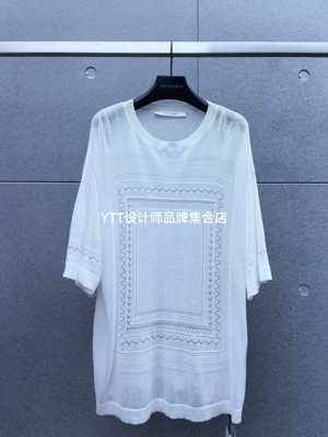 顺丰包邮 UNCODED/2026夏季新款白色镂空针织T恤女宽松休闲上衣
