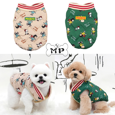 韩代宠物冬加绒史努比马甲棉背心
