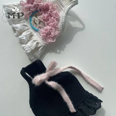 韩代宠物褶皱花边吊带针织背心裙