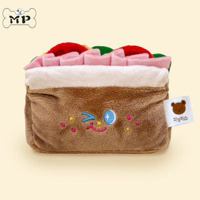 韩代仿真三明治发声藏食狗玩具